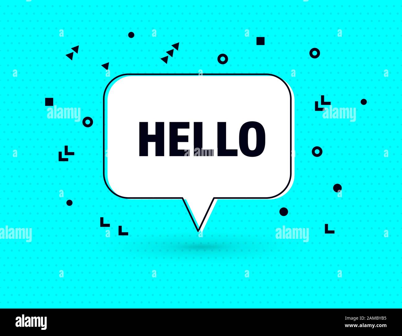 Hello speech bubble banner pop art memphis style Stock Vector Image ...