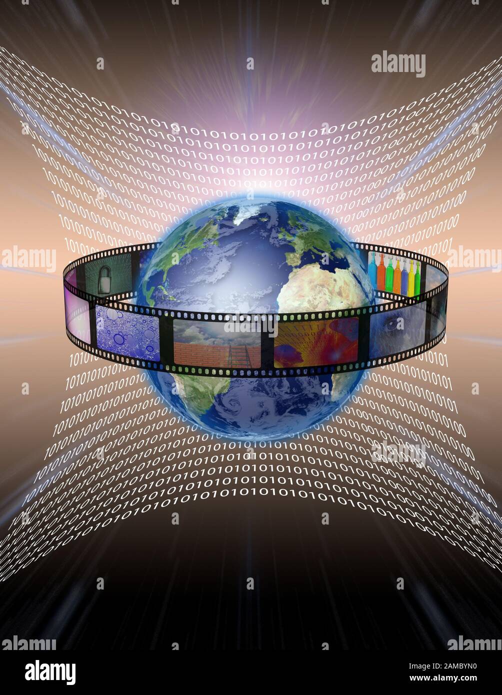 Digital film around the Earth Stock Photo - Alamy