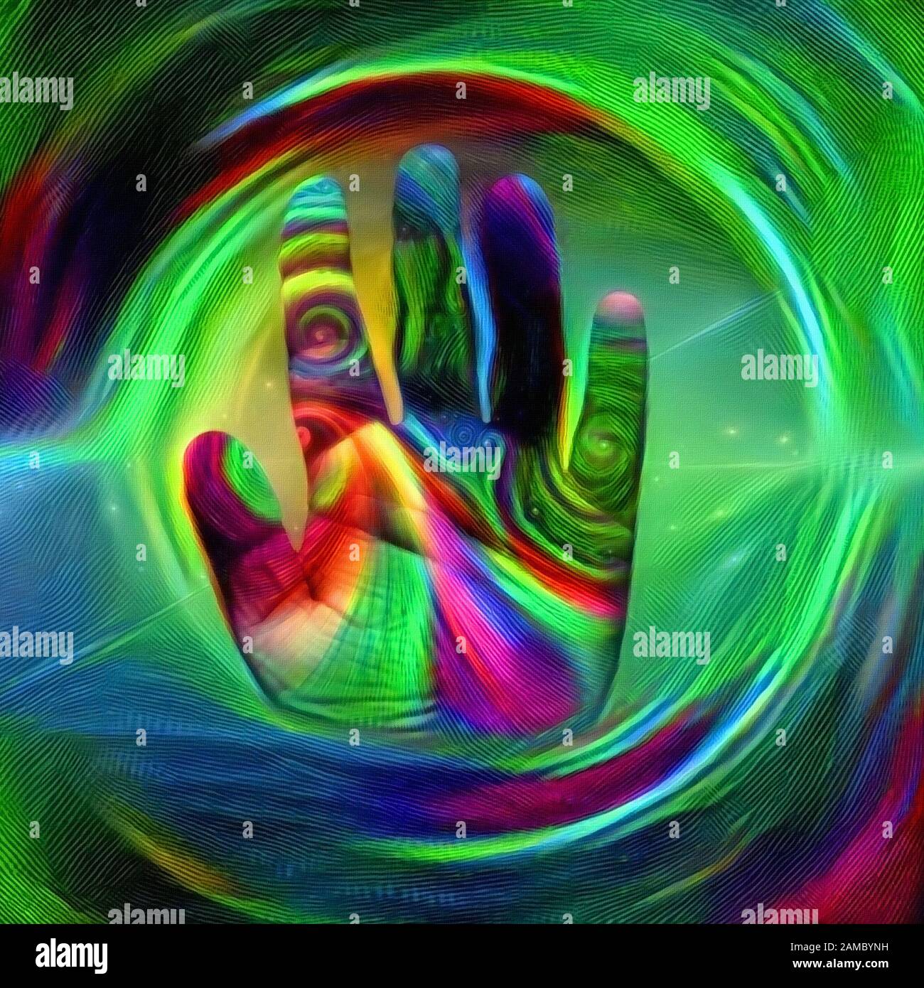 Colors in hand. Modern abstract art Stock Photo - Alamy