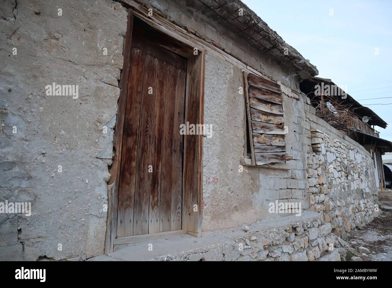 Old Turkish house made by stone and wood Stock Photo - Alamy