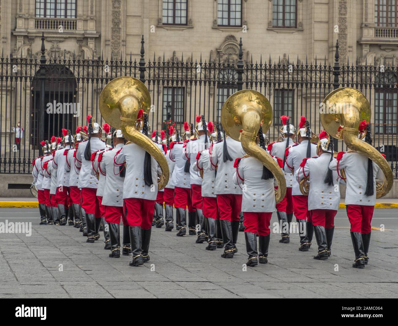 Lima, Peru - December 12, 2019: Guards of the Presidential Palace are ...