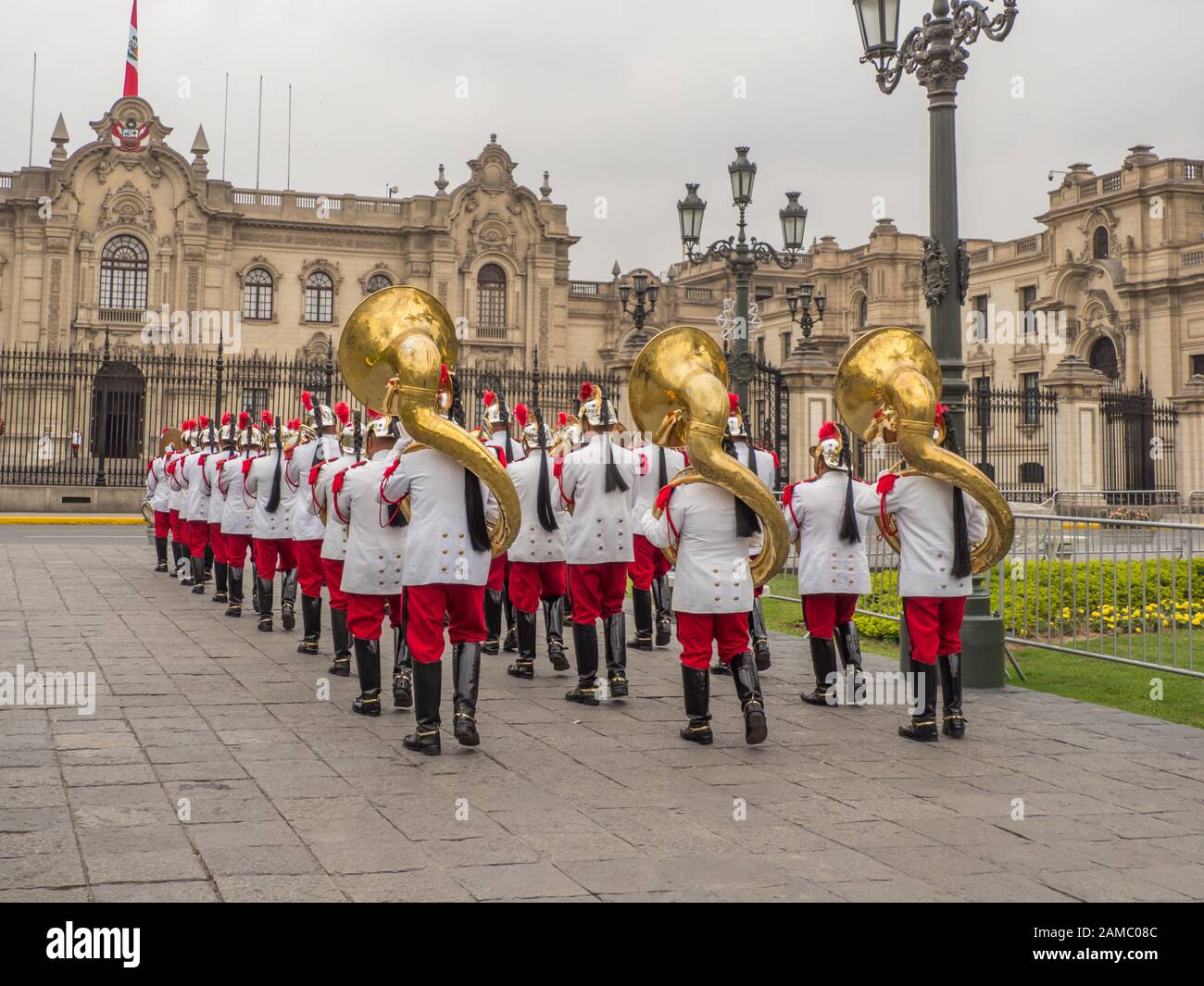 Lima, Peru - December 12, 2019: Guards of the Presidential Palace are ...