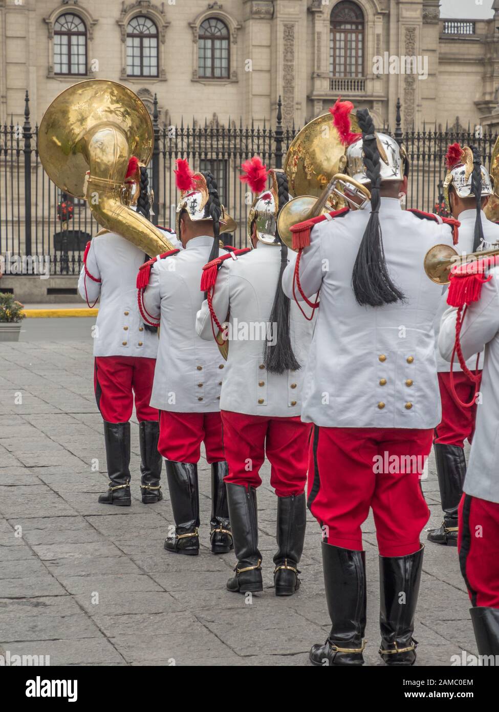 Lima, Peru - December 12, 2019: Guards of the Presidential Palace are ...