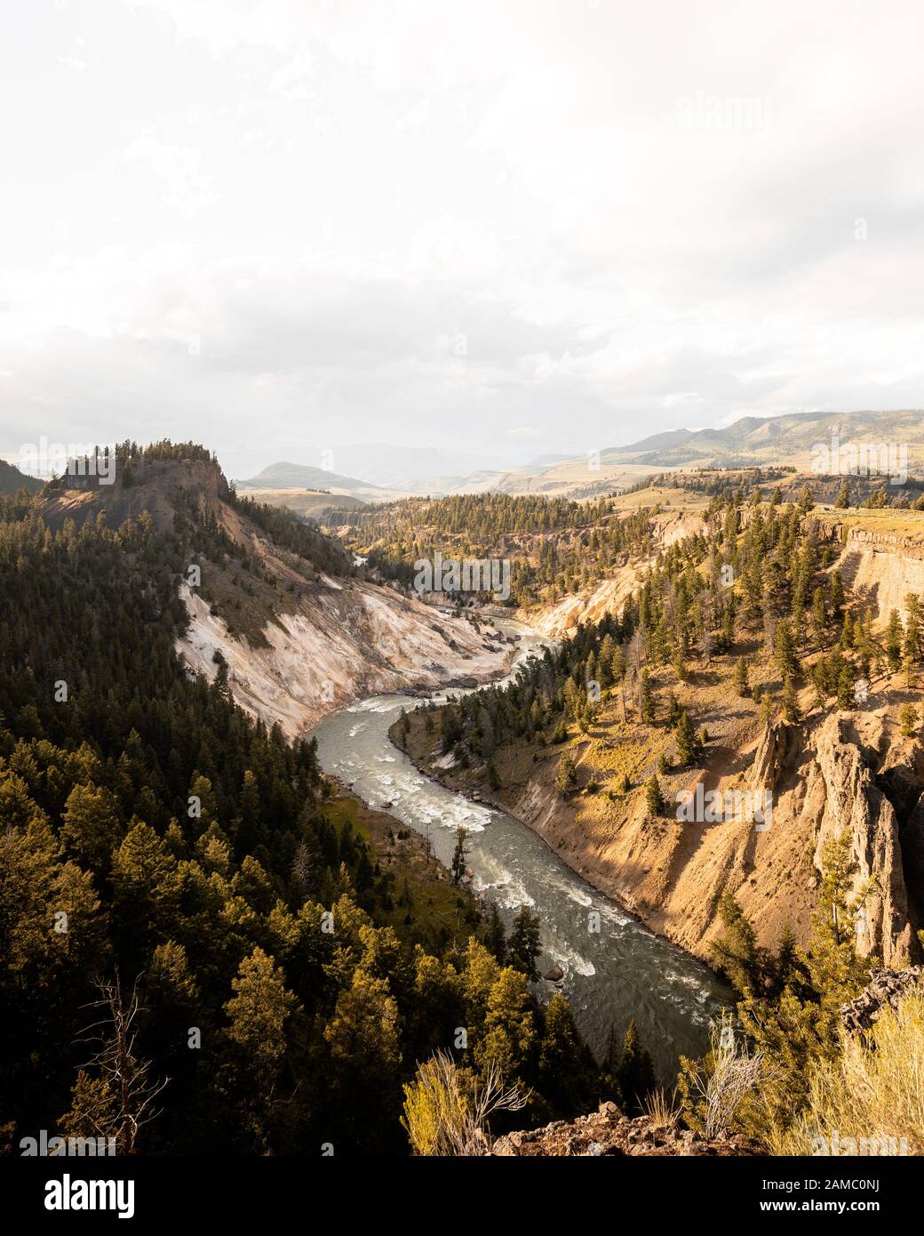 Calcite Springs River Overlook View in Yellowstone National Park ...
