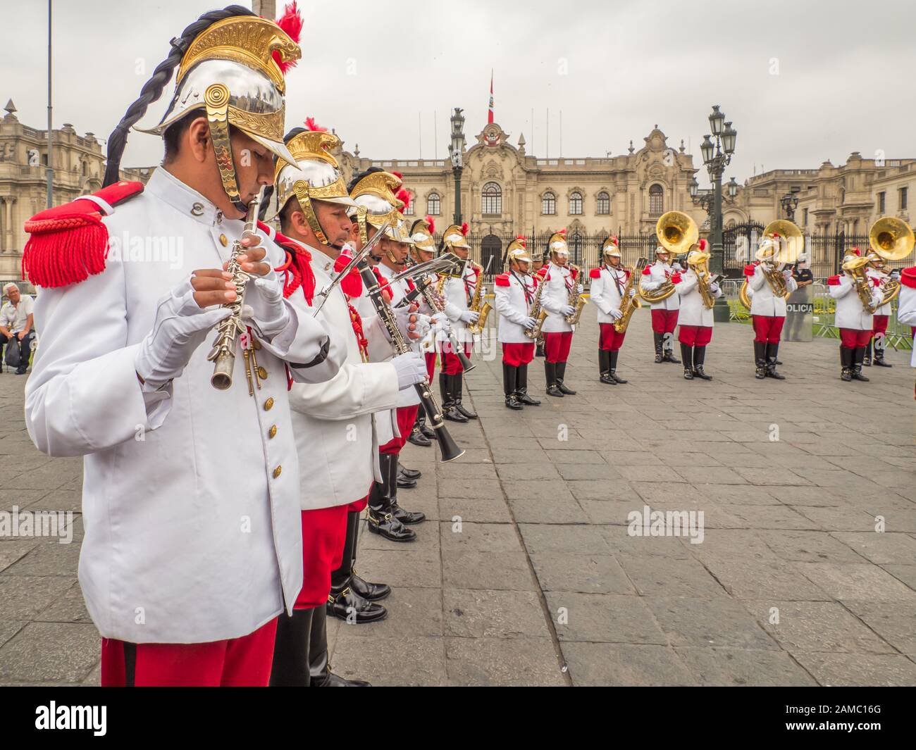 Lima, Peru - December 12, 2019: Guards of the Presidential Palace are ...
