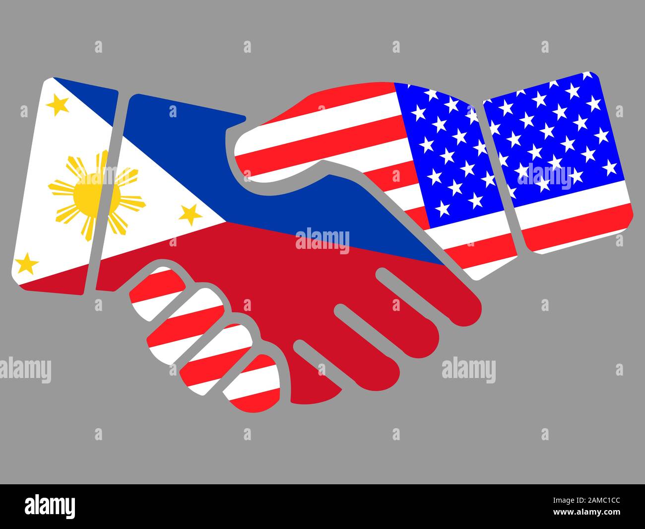 Philippines and USA flags Handshake vector Stock Vector Image & Art - Alamy