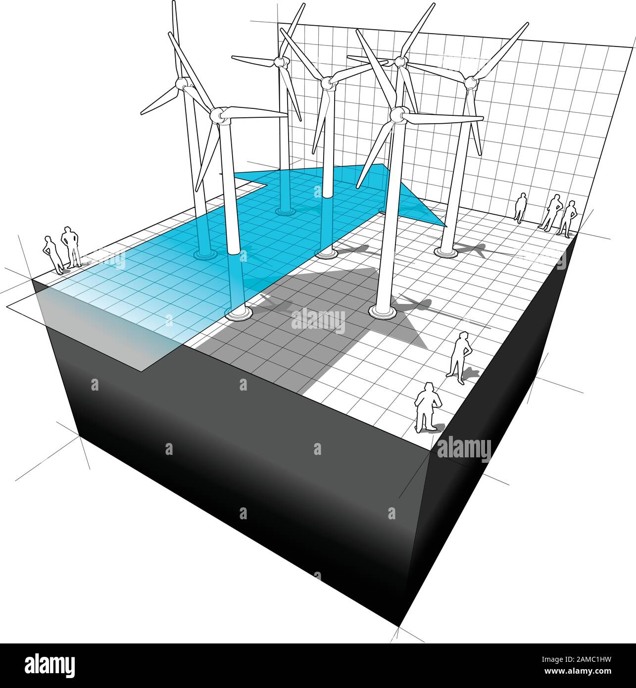 Wind turbine generator diagram Cut Out Stock Images & Pictures - Alamy