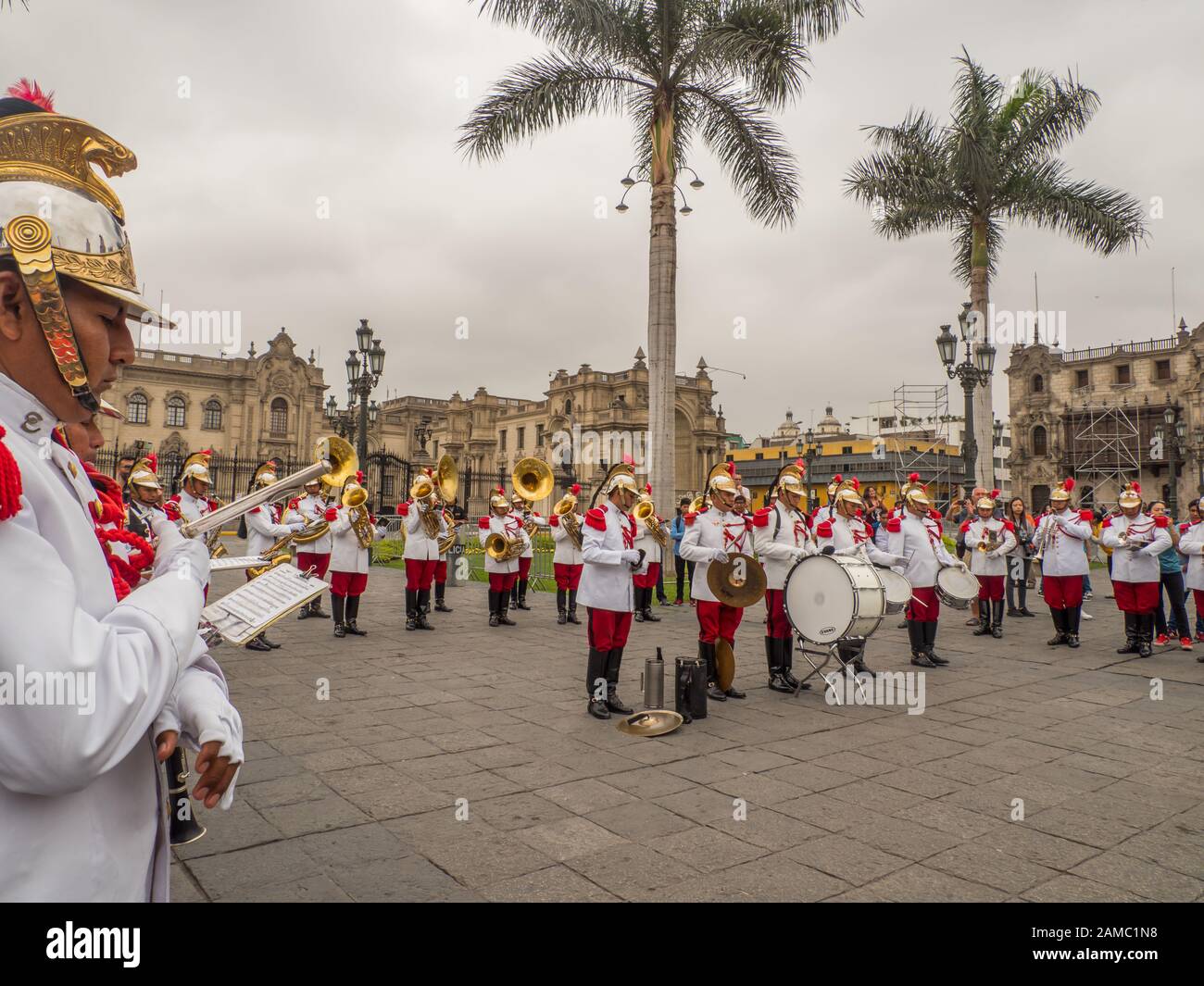 Lima, Peru - December 12, 2019: Guards of the Presidential Palace are ...
