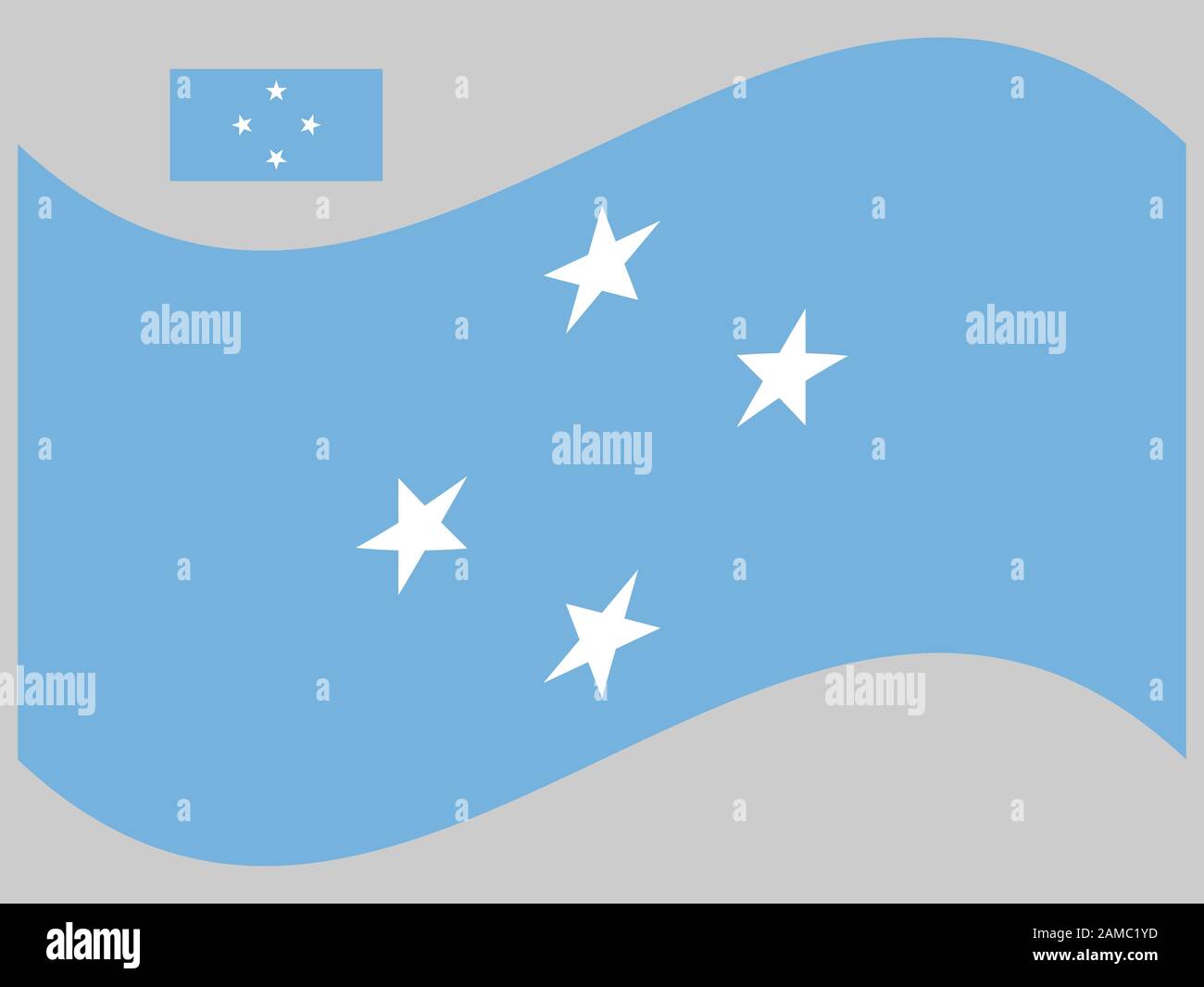 Wave Federated States of Micronesia Flag Vector Stock Vector Image ...