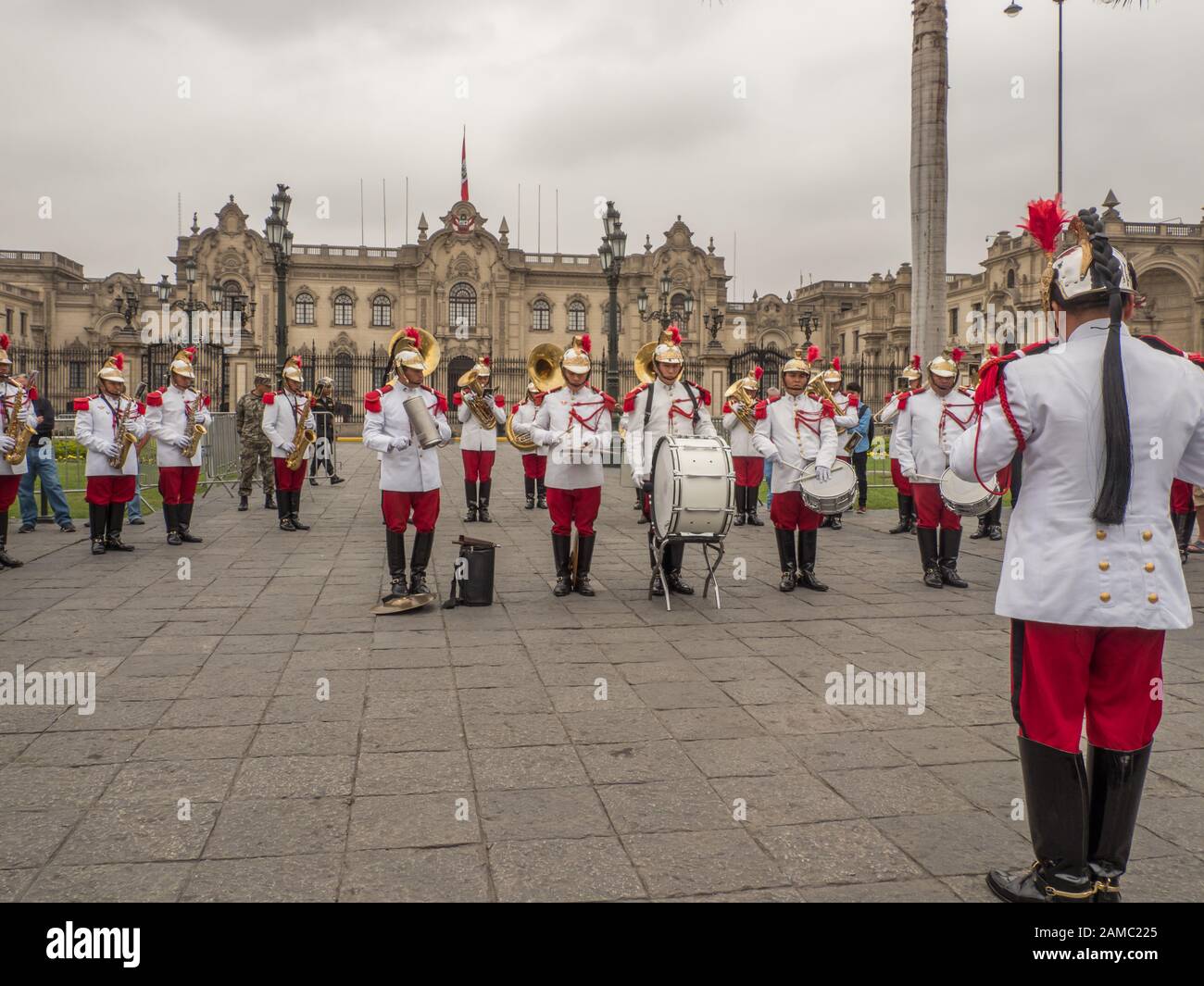 Lima, Peru - December 12, 2019: Guards of the Presidential Palace are ...
