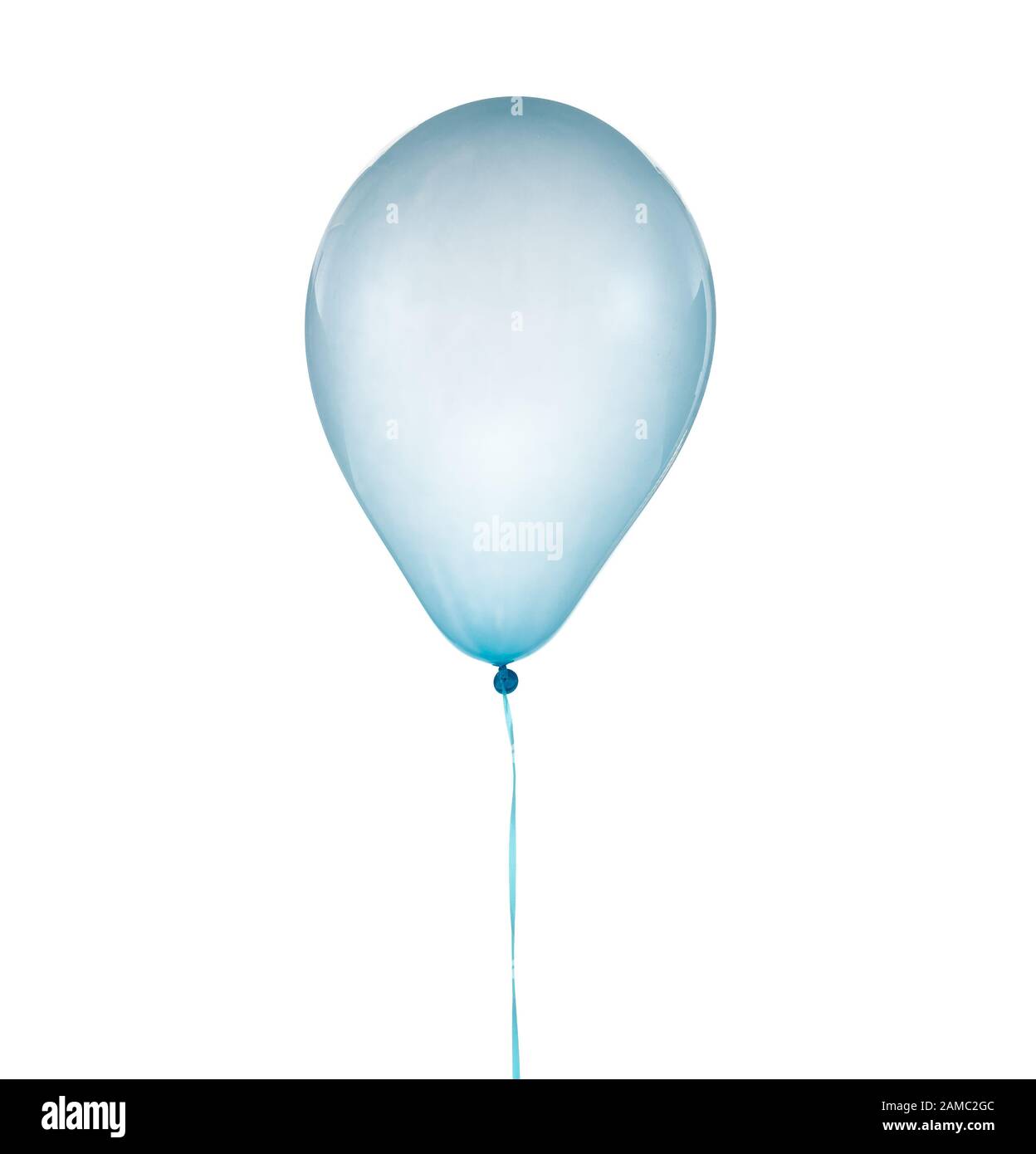 Cyan balloon for birthday and celebrations isolated on white background ...