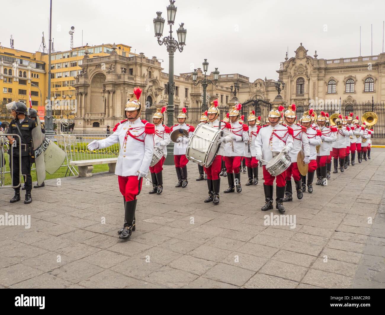 Lima, Peru - December 12, 2019: Guards of the Presidential Palace are ...