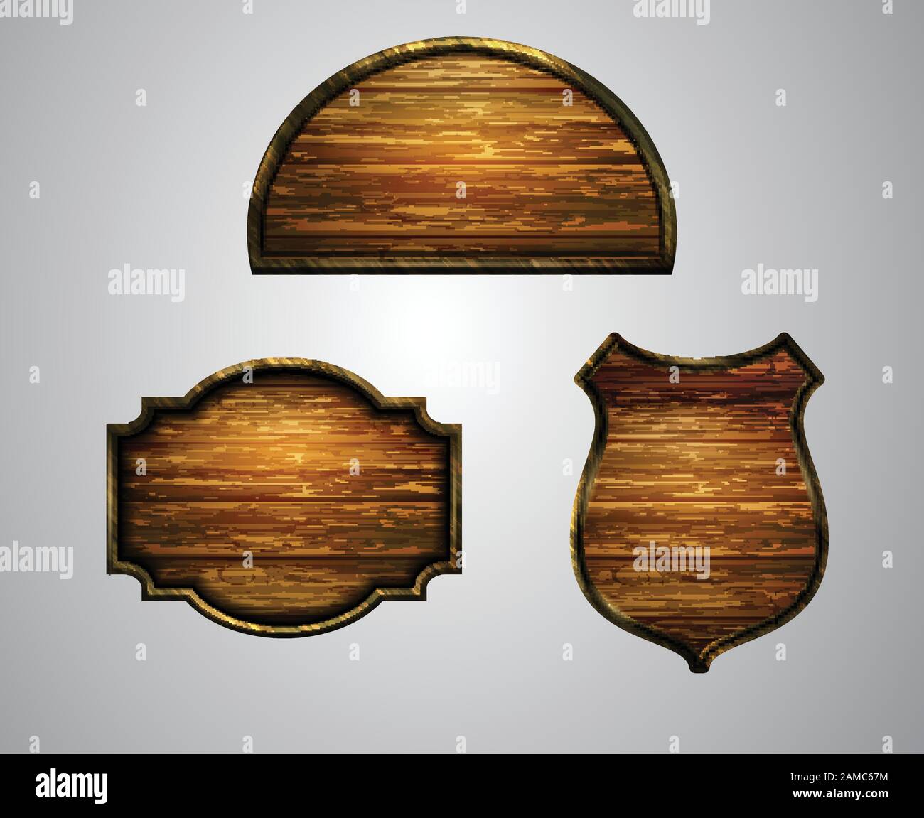 Vector realistic illustration of wooden signboard Stock Vector Image ...