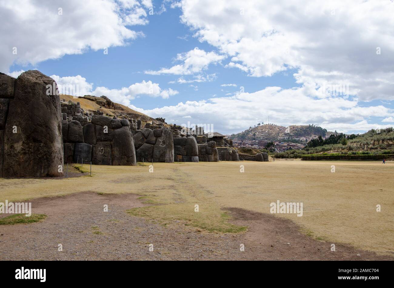 Stone walls at Sacsayhuaman, Inca ruins in Cusco, Peru Stock Photo - Alamy