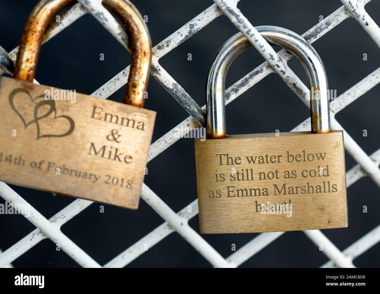 Lovelock on fence hi-res stock photography and images - Alamy