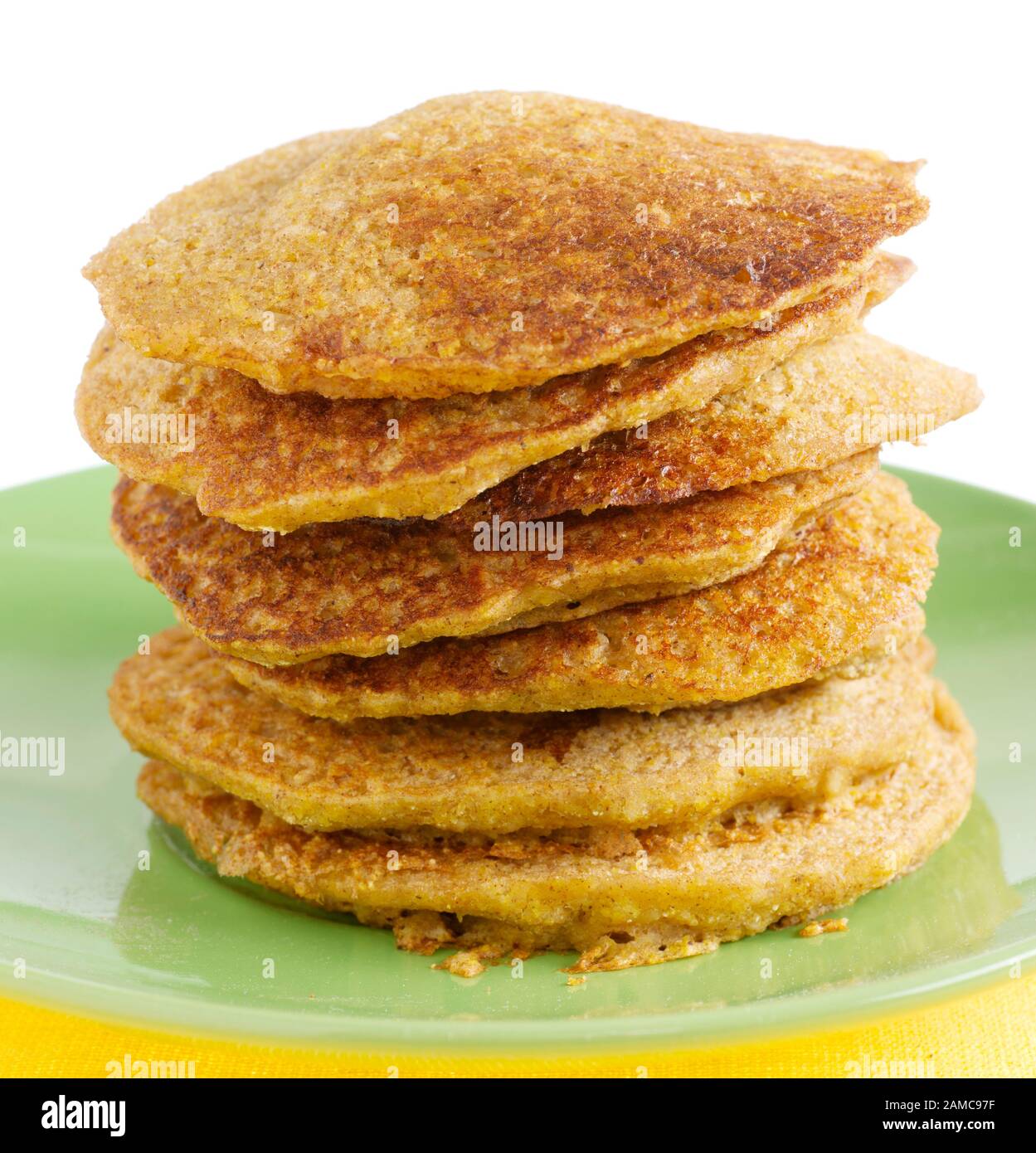 Stack of pancakes on white background Stock Photo - Alamy