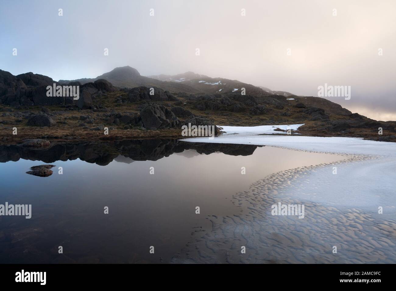 A view towards Crinkle Crags from Three Tarns, Lake District, UK Stock ...