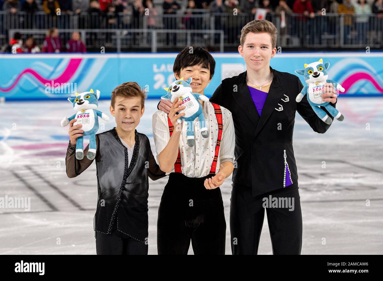 LAUSANNE, SWITZERLAND. 12th, Jan 2020. From left SAMSONOV Daniil (RUS ...