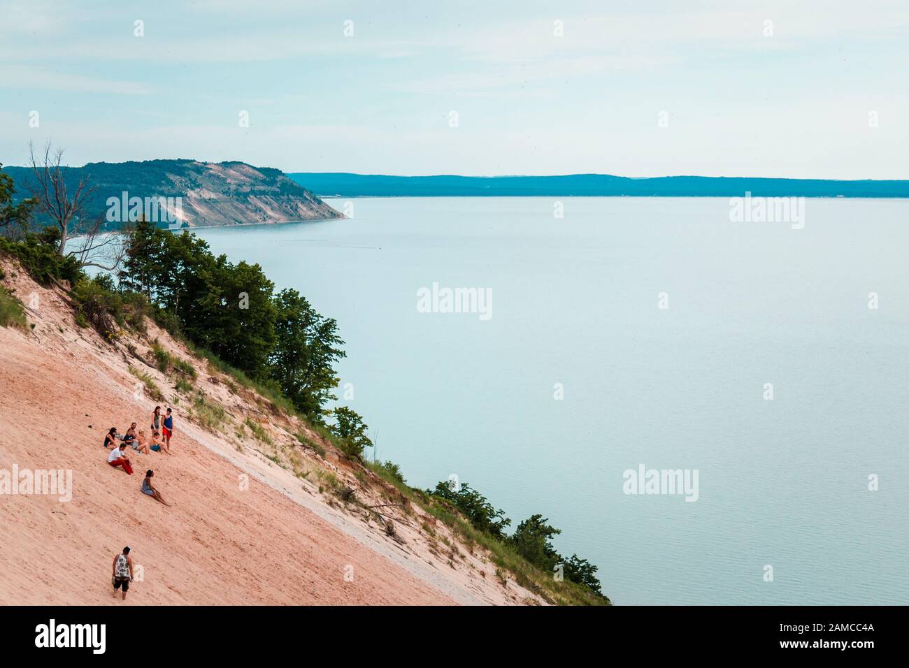 Shot of one of the Manitou Islands from Sleeping Bear Dunes Stock Photo ...