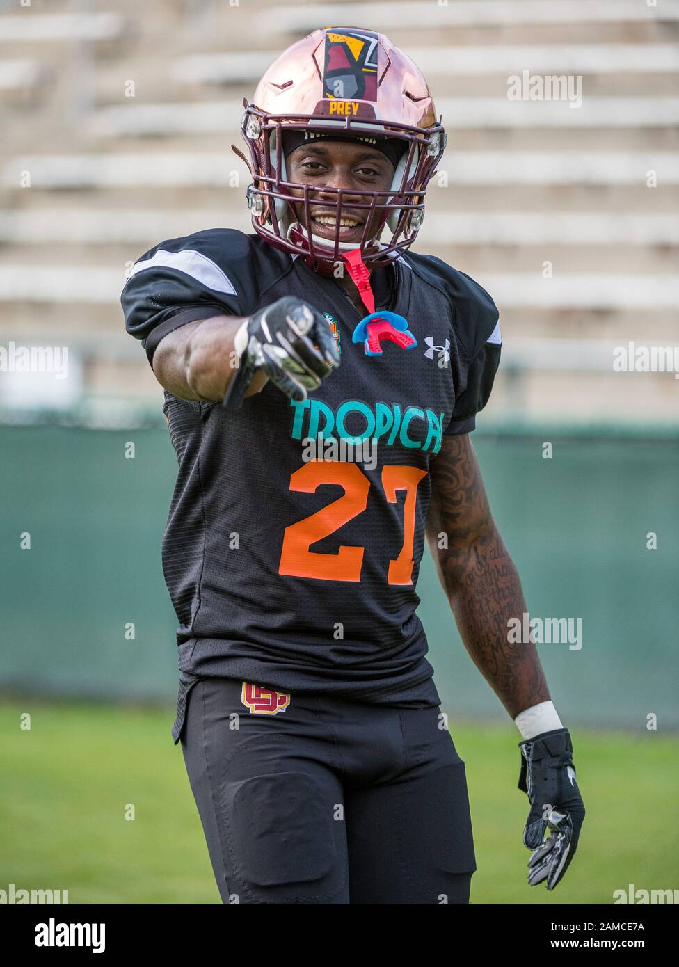 Deland, FL, USA. 12th Jan, 2020. National Team running back Jimmie ...