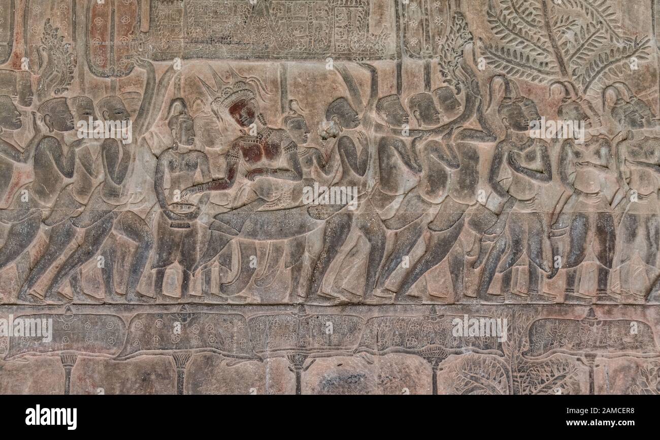 Angkor wat reliefs hi-res stock photography and images - Alamy