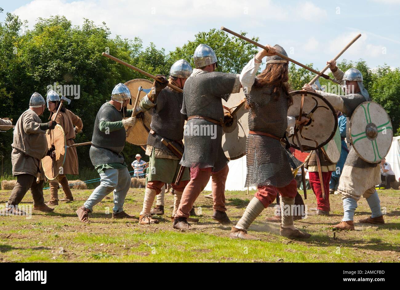 Anglo Saxon battle re-enactment scene Stock Photo - Alamy
