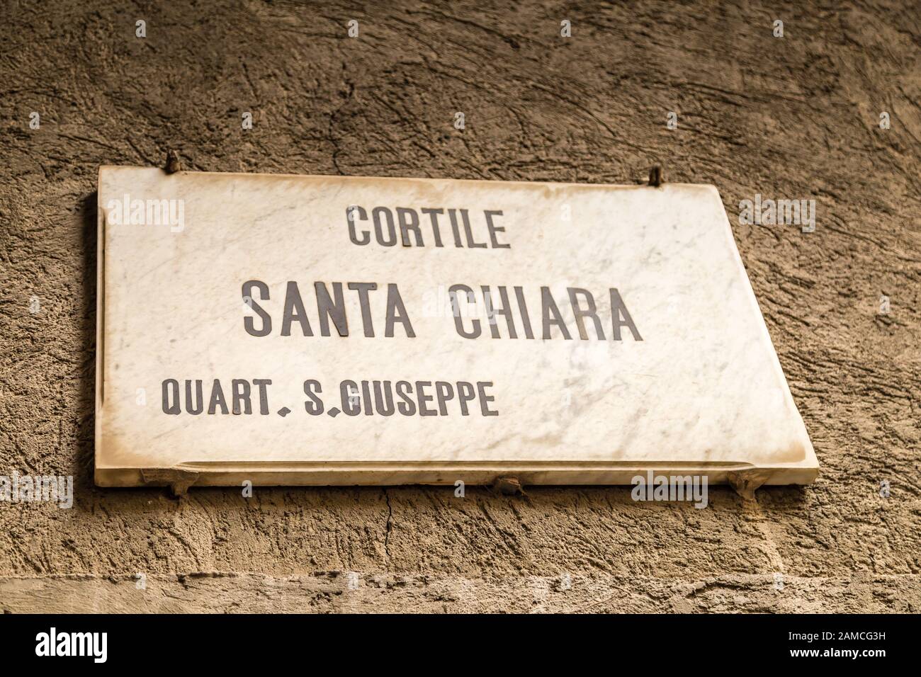 NAPLES, ITALY - JANUARY 4, 2020: light is enlightening Santa Chiara ...