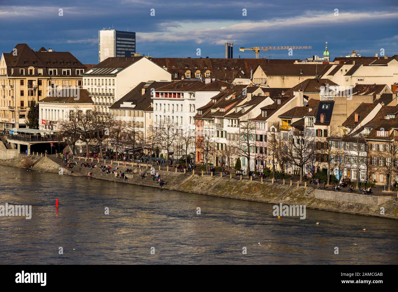 View on Basel city and river Rhine, Switzerland. Heritage, beautiful ...