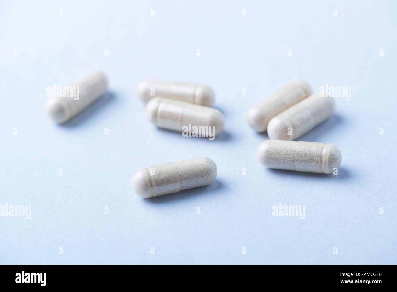 Korean Ginseng capsules. Concept for a healthy dietary supplementation ...