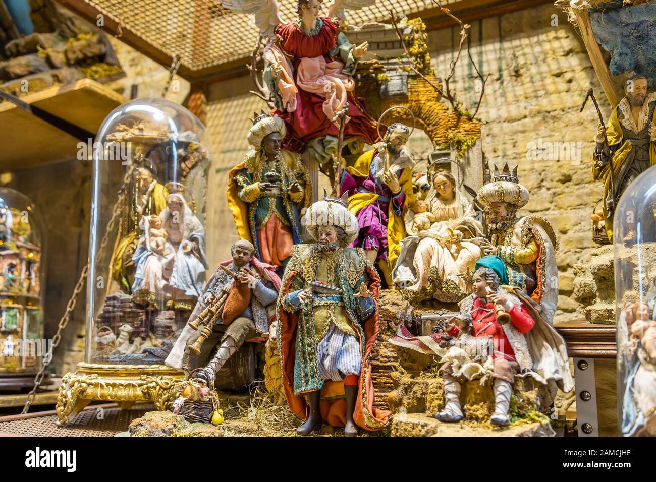 NAPLES, ITALY - JANUARY 4, 2020: light is enlightening Christmas ...