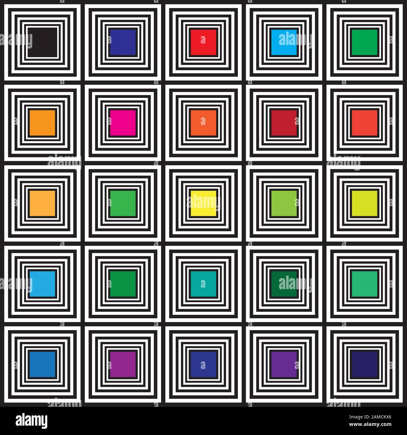 Color swatches hypnotic square color targetsabstract background Stock ...