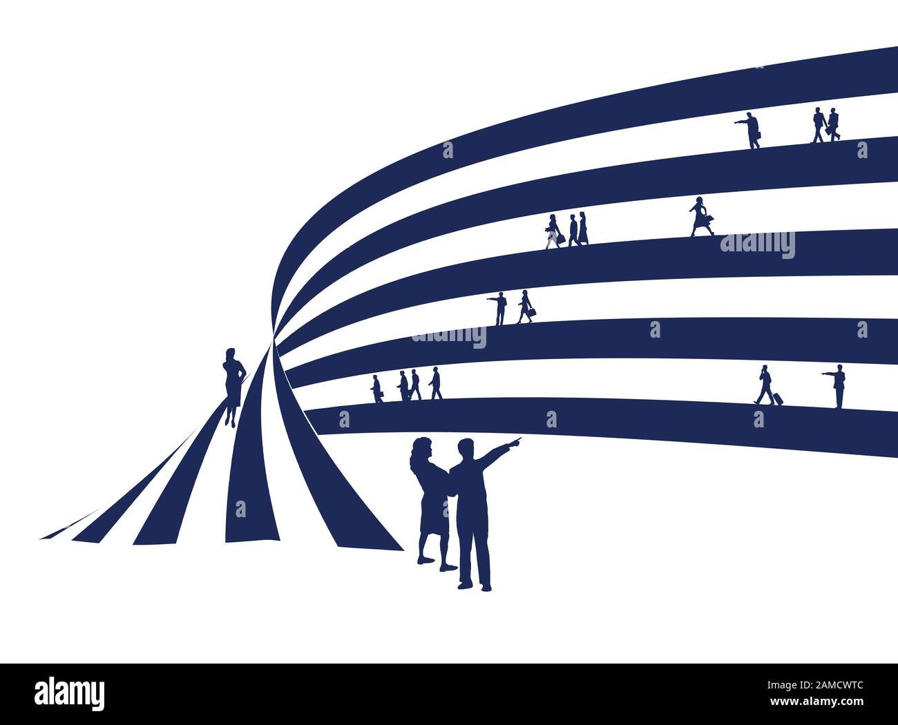 Team leaders watch their team members moving all in the same direction ...