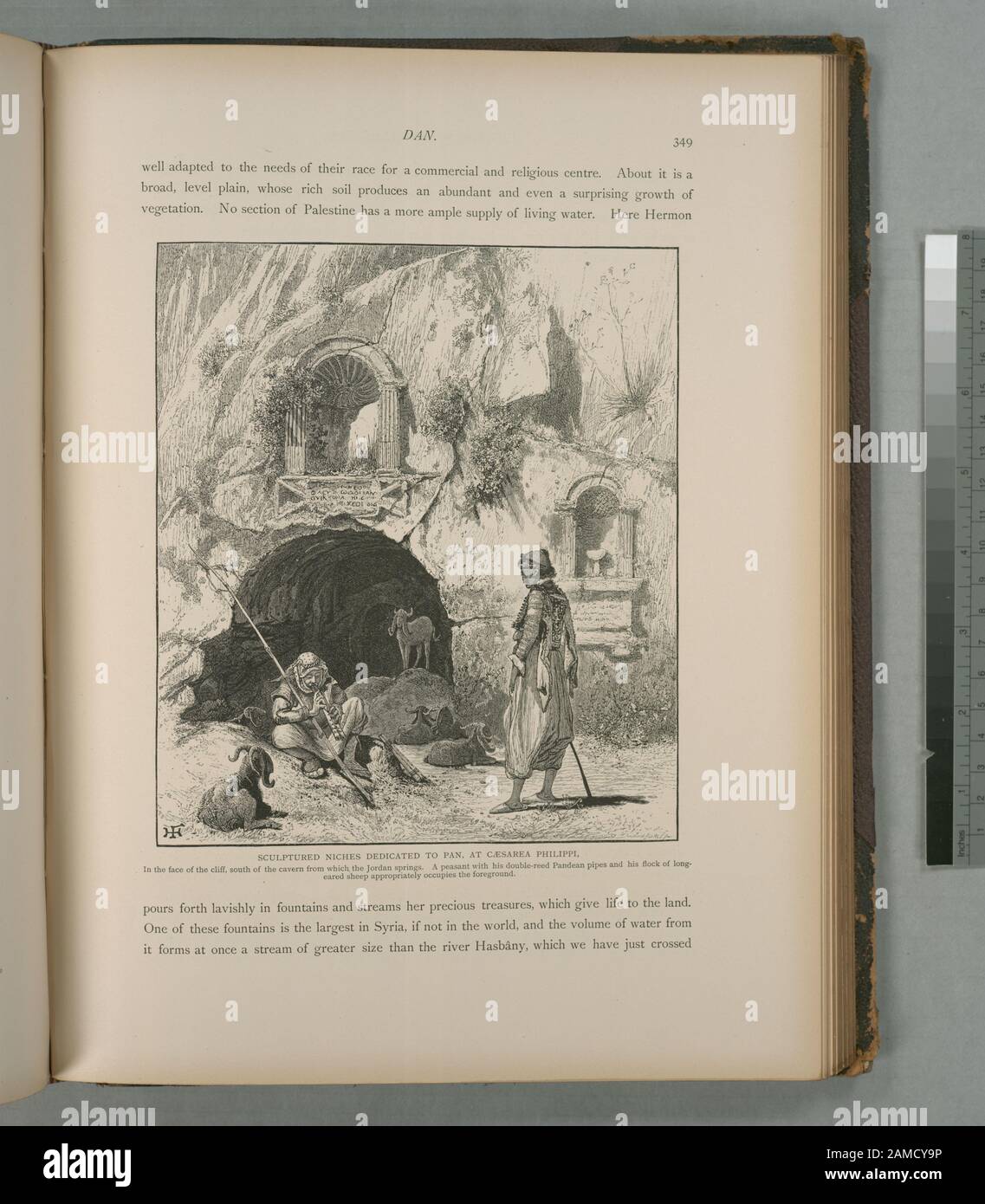 Sculptured niches dedicated to Pan, at Cæsarea Philippi, in the face of ...