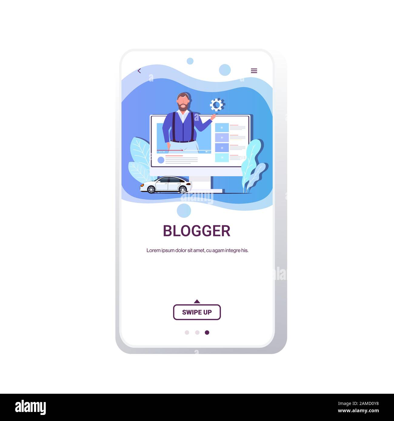 Car blogger Stock Vector Images - Alamy