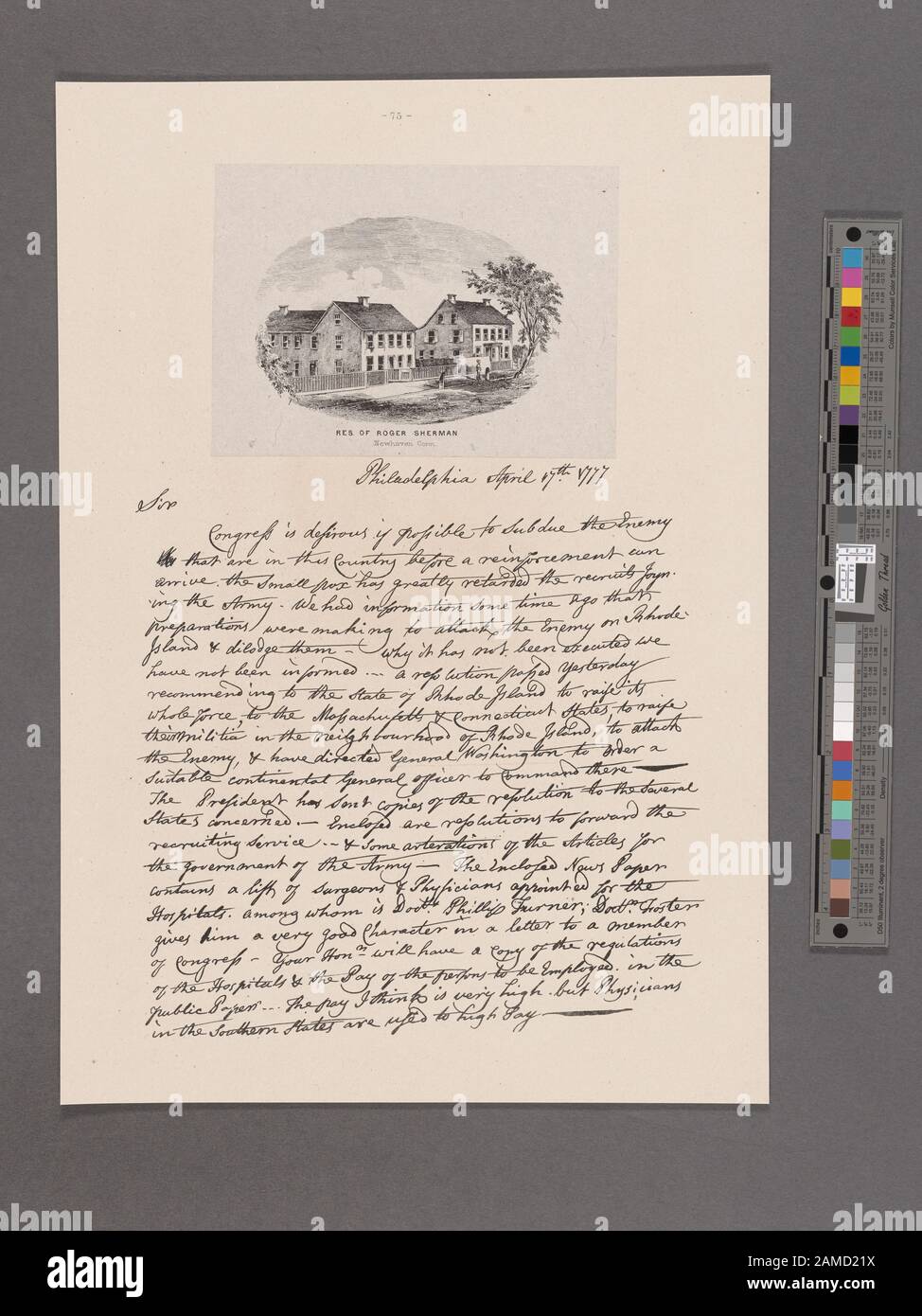 Sherman, Roger Philadelphia To Jonathan Trumbull Digitization was made ...
