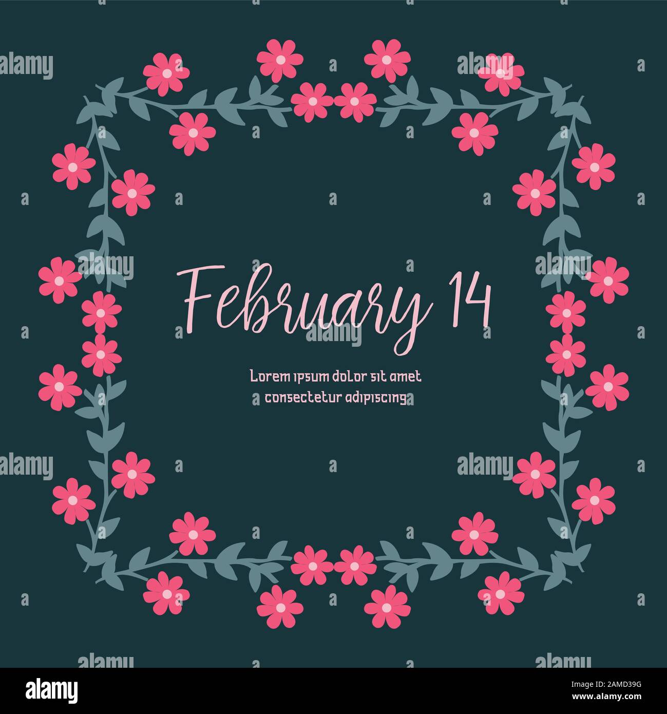 Elegant shape Pattern of leaf and floral frame, for romantic 14 ...