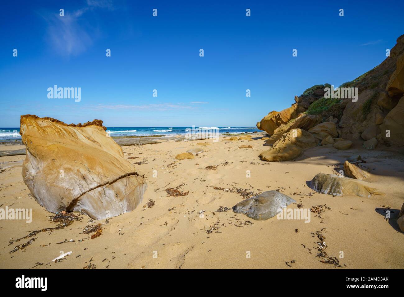 hiking the great ocean walk on wreck beach, victoria in australia Stock ...