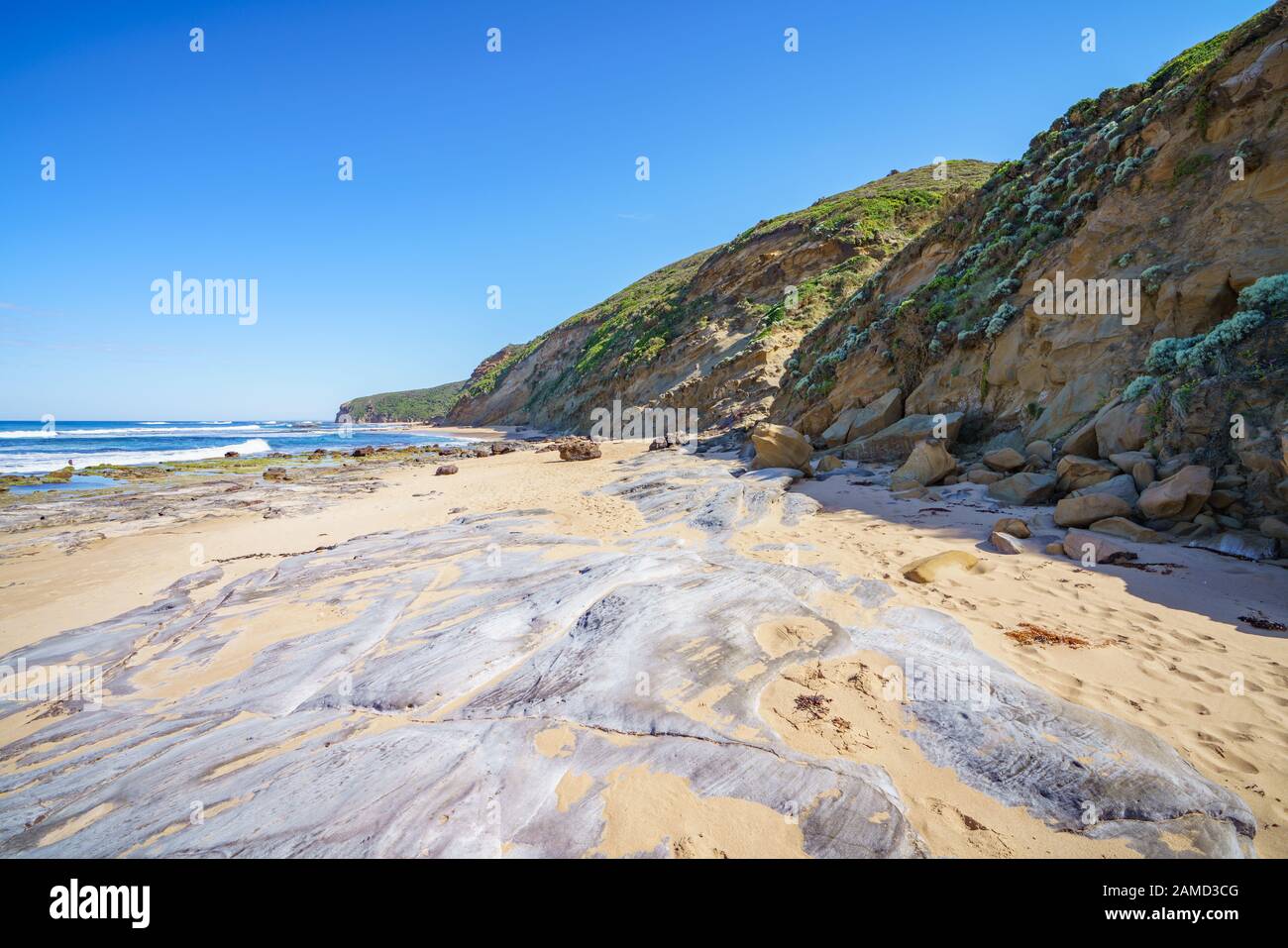 hiking the great ocean walk on wreck beach, victoria in australia Stock ...