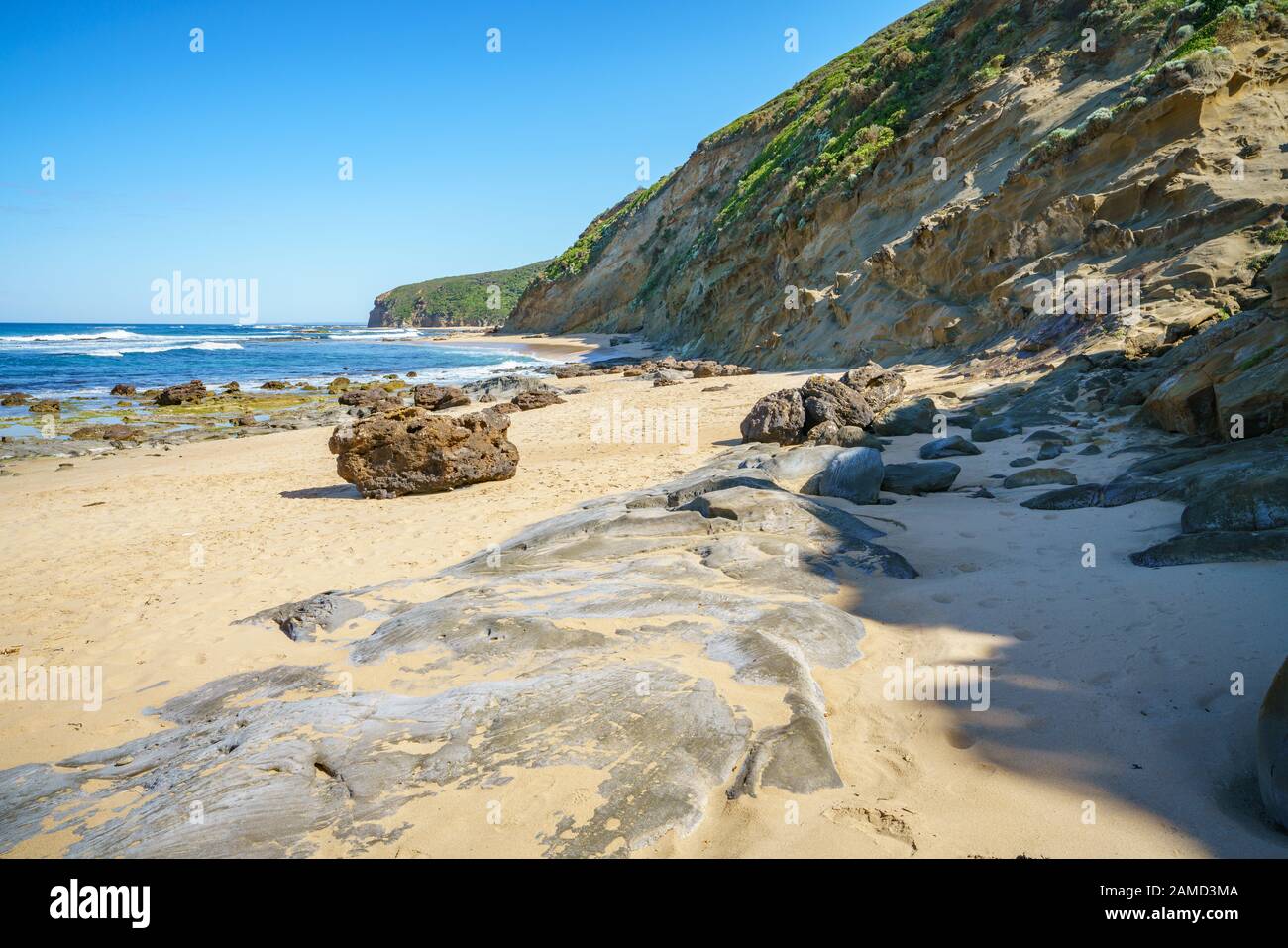 hiking the great ocean walk on wreck beach, victoria in australia Stock ...