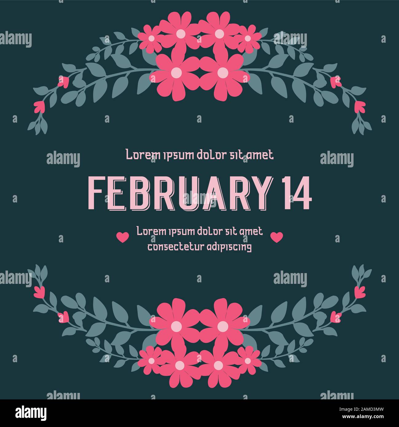 Simple shape Pattern of leaf and floral frame, for beautiful 14 ...