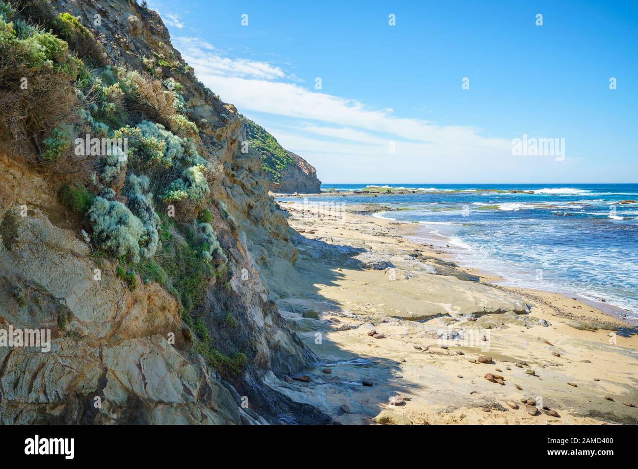 hiking the great ocean walk on wreck beach, victoria in australia Stock ...