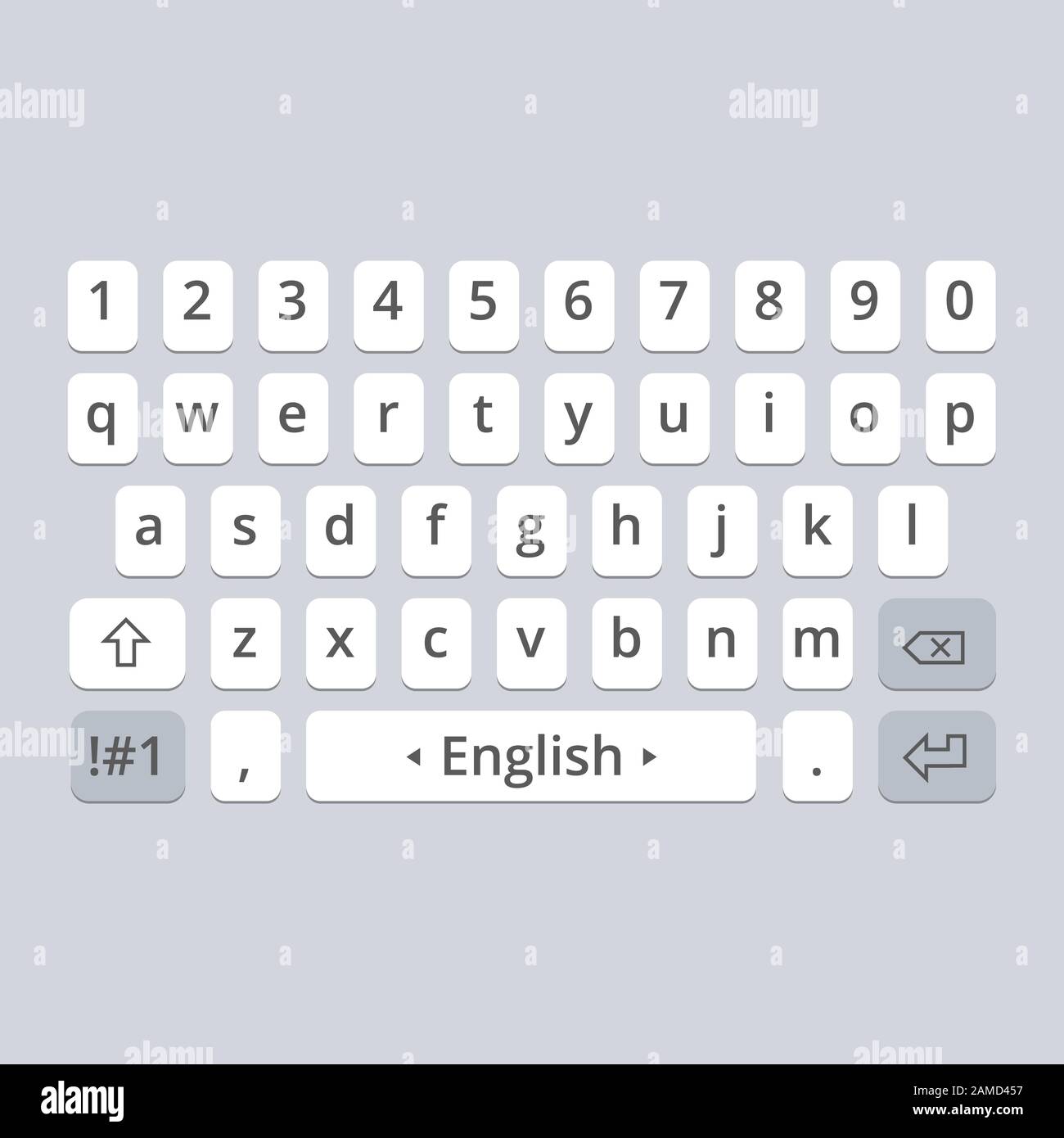 Mobile vector keyboard for smartphone. Letters set Stock Vector Image ...