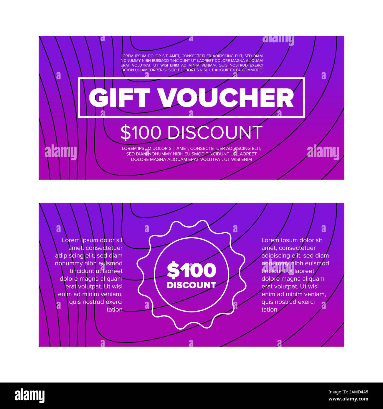 Gift voucher set with duotone color design Stock Vector Image & Art - Alamy