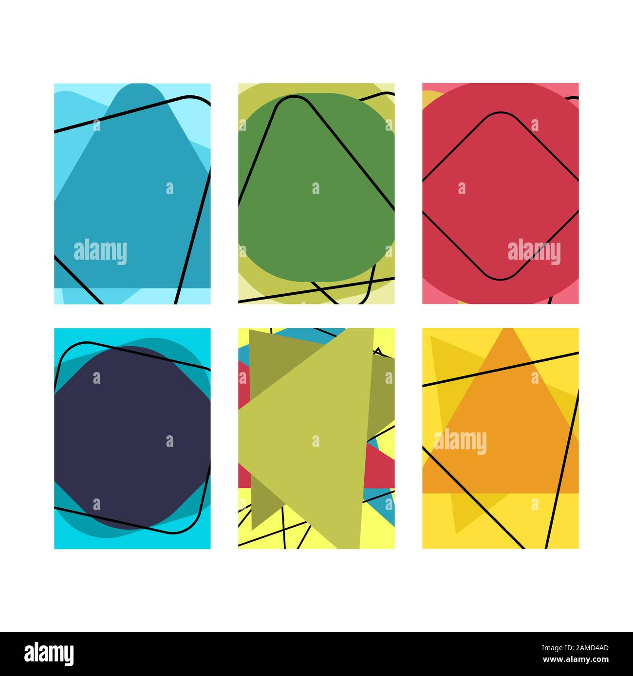 Cover pages backgrounds set with abstract shapes Stock Vector Image ...