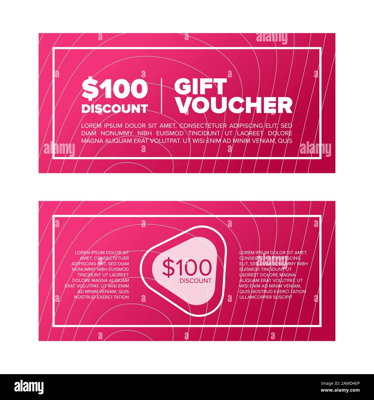 Gift voucher set with duotone color design Stock Vector Image & Art - Alamy