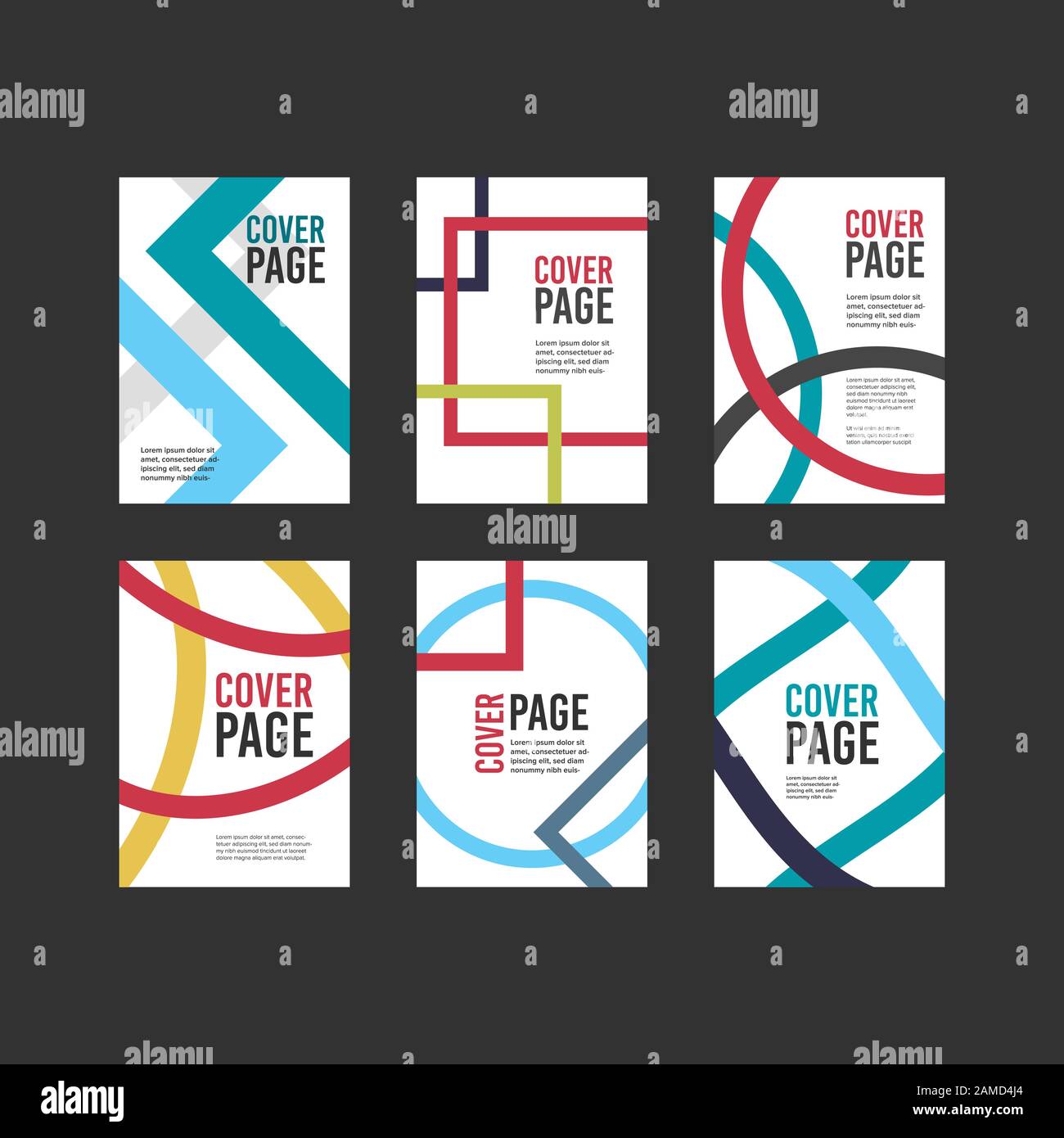 Cover pages backgrounds set on white background Stock Vector Image ...