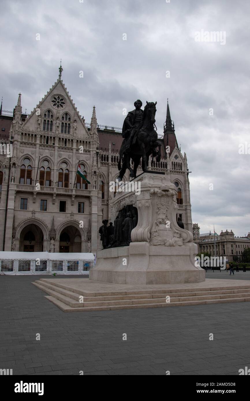 The statue of count gyula andrassy budapest hi-res stock photography ...