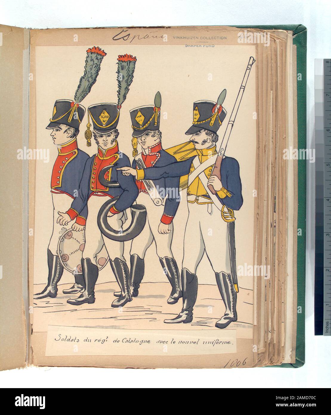 Soldats du reg-t de Catalogne avec le nouvel uniforme (1806) Draper ...