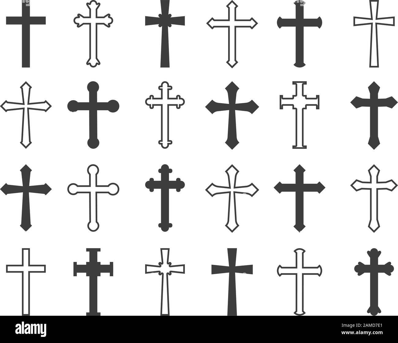Outline christian crosses Stock Vector Image & Art - Alamy