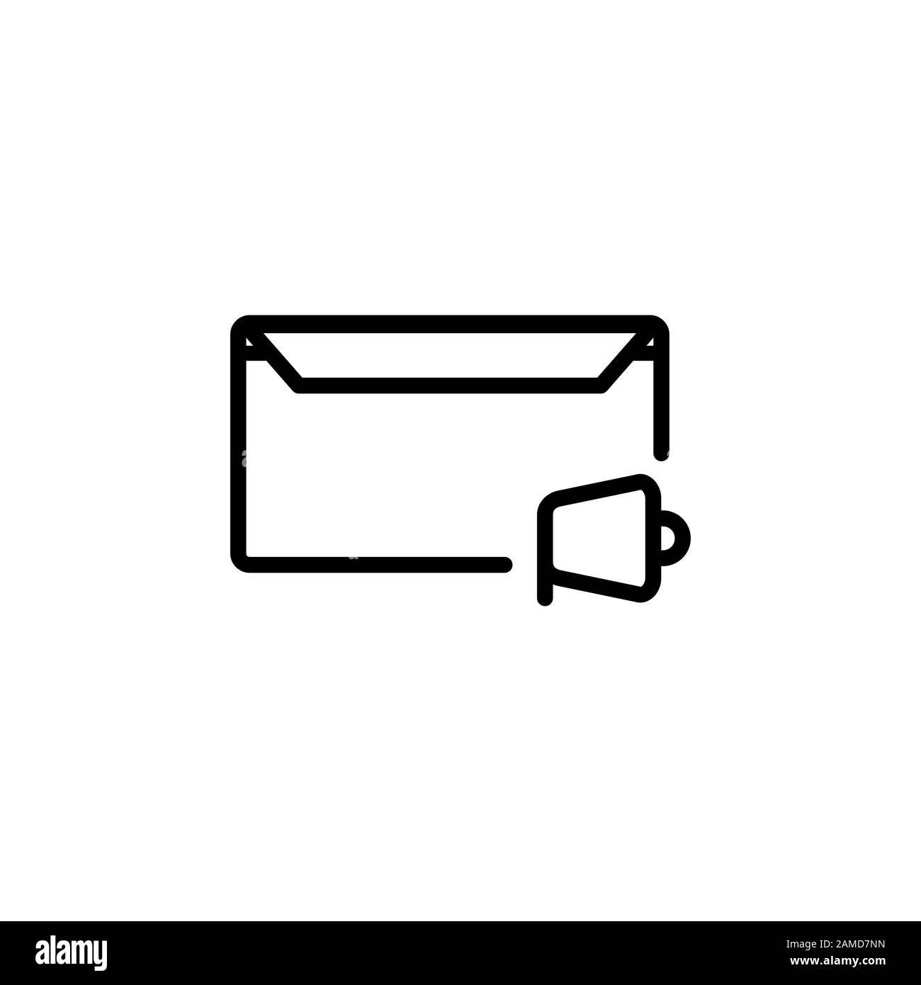 message icon design line style, broadcast icon, logo and presentation ...